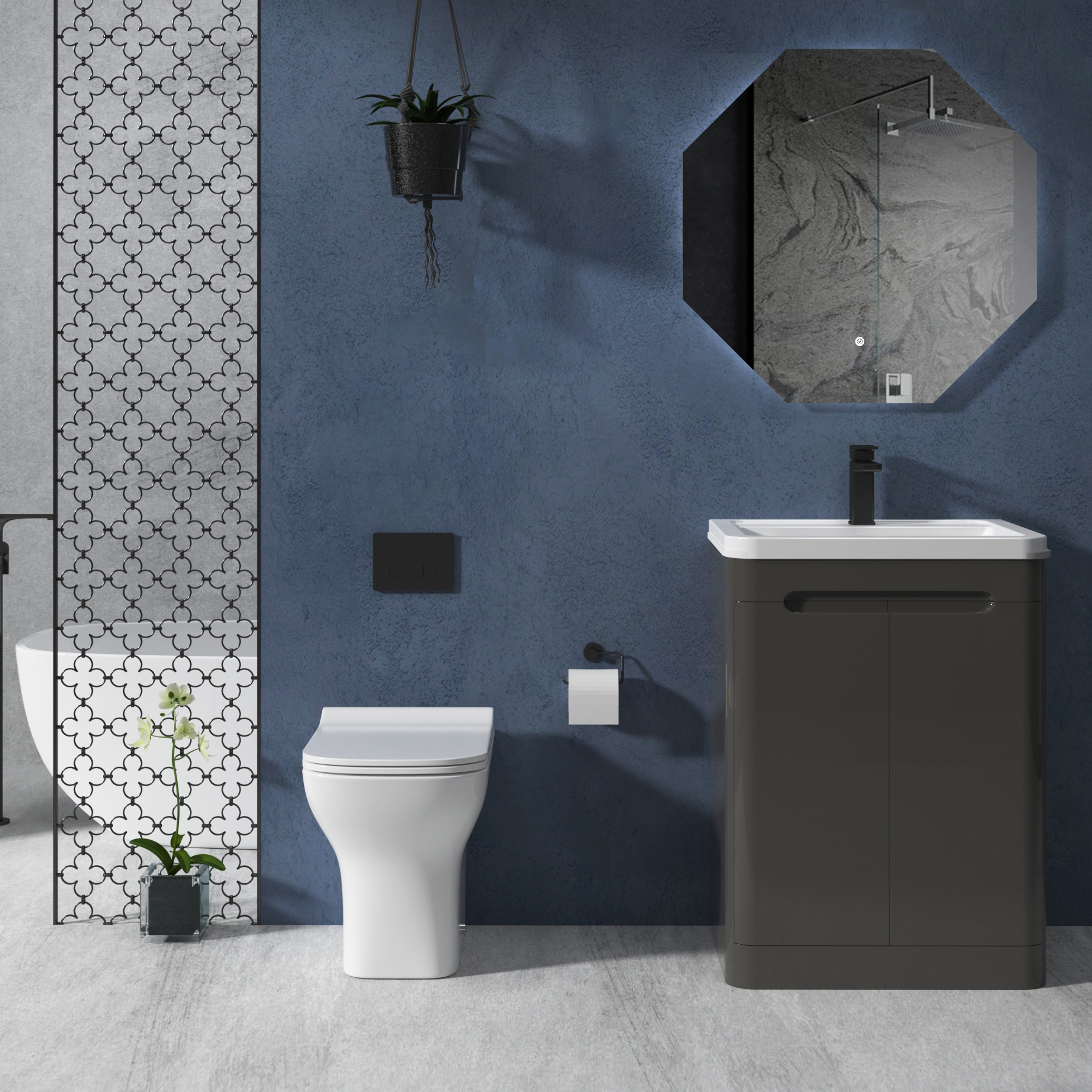Short Projection Back to Wall Toilet Pan with Slim Seat - Qubix | Royal ...