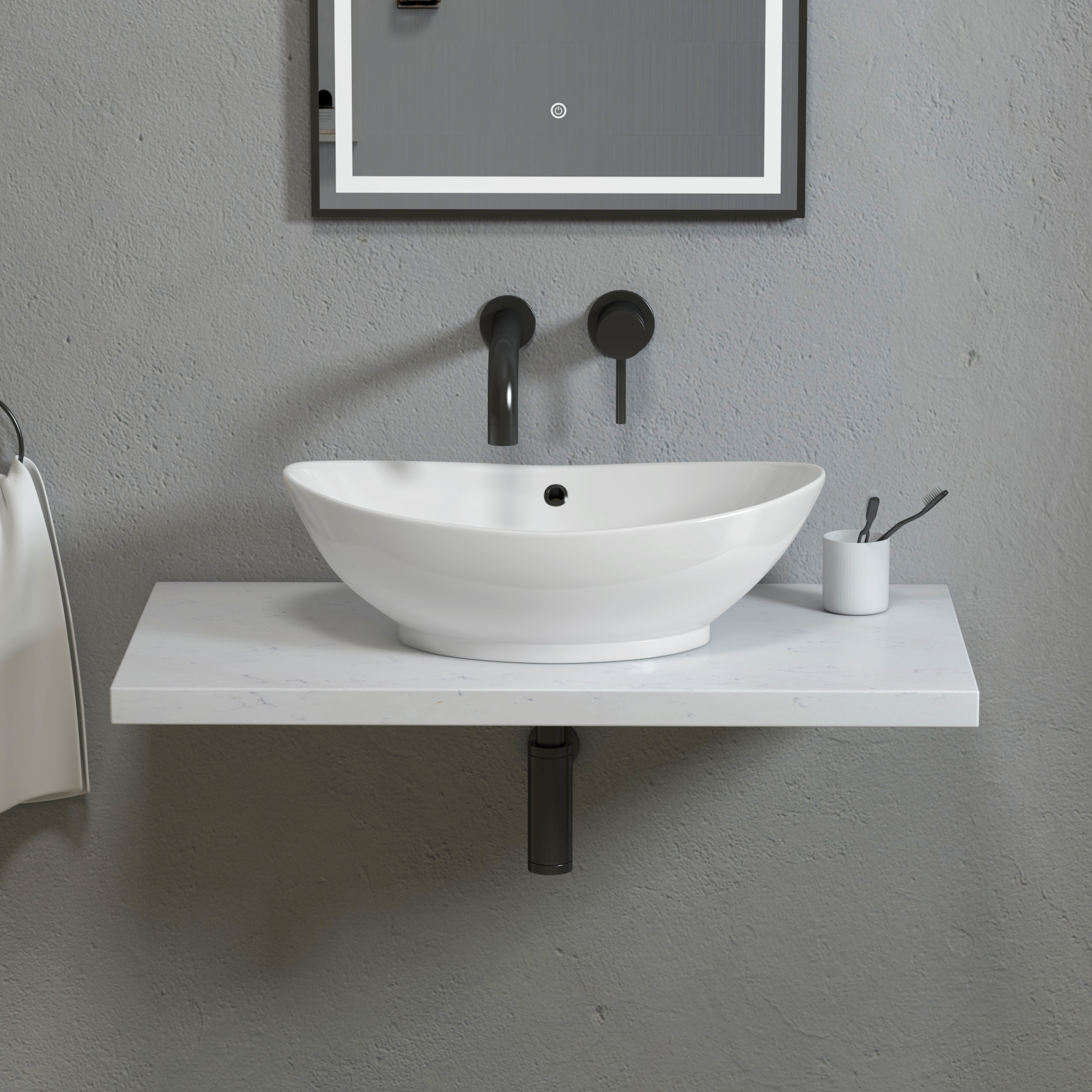 Amaze Oval Counter Top Basin Vessels 588mm Sit On Worktop | Royal Bathrooms