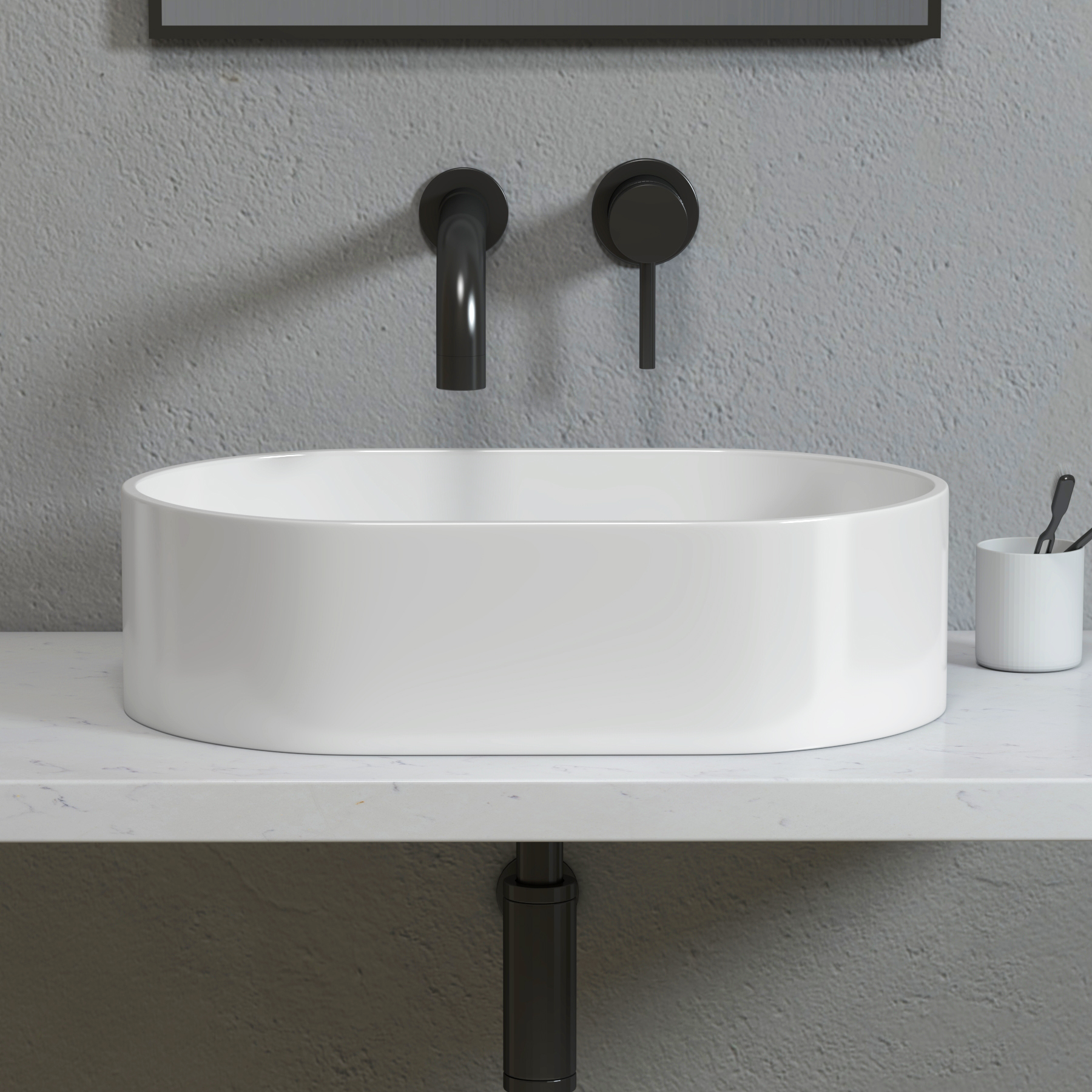 Peak Round Counter Top Basin Vessels 565mm Sit On Worktop | Royal Bathrooms