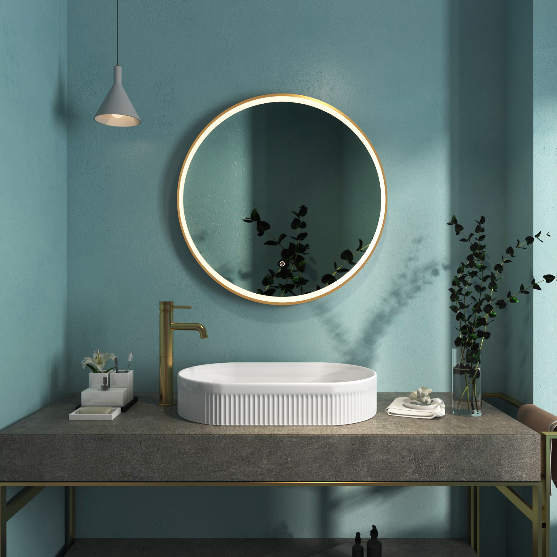 Lyon Round Counter Top Basin Vessels 480mm Sit On Worktop | Royal Bathrooms