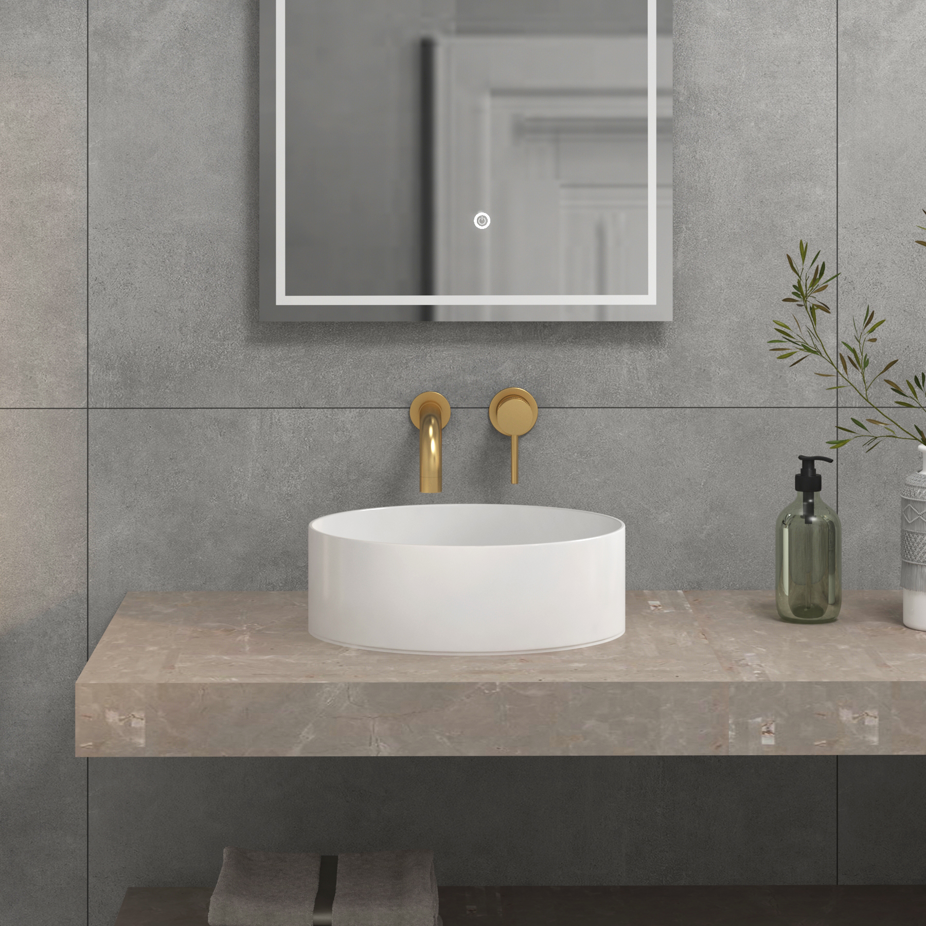 Art Round Counter Top Basin Vessels 360mm Sit On Worktop | Royal Bathrooms