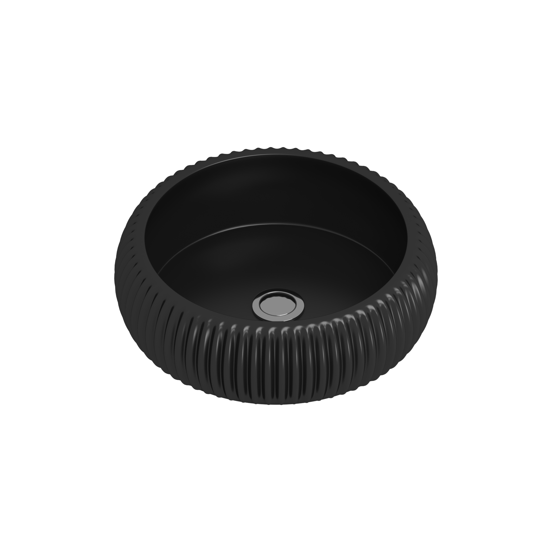 Milan Round Counter Top Basin Vessels 400mm Black Sit On Worktop ...