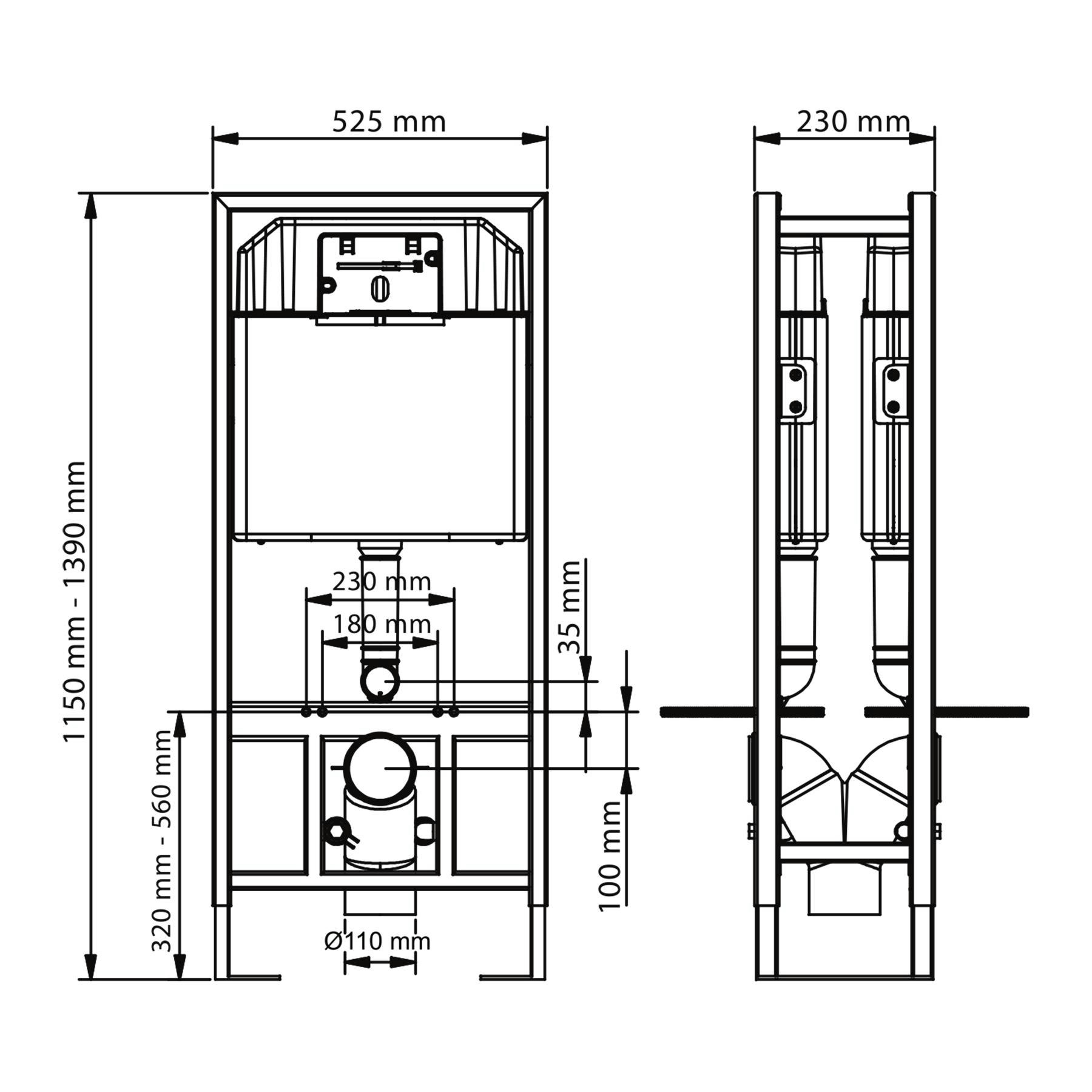 Aqua Double Side Wall Hung Toilet Frame with Dual Flush Concealed ...