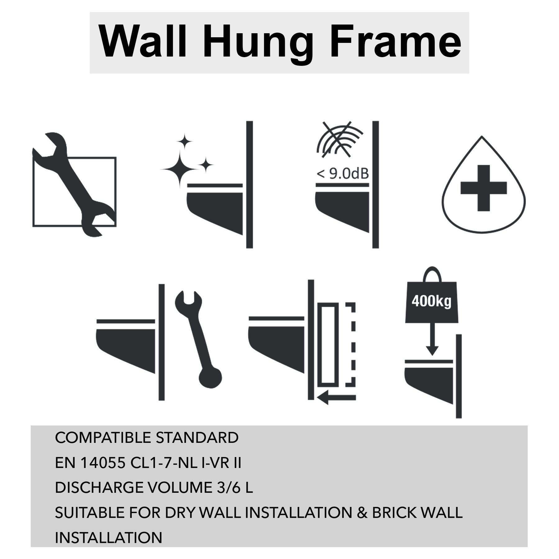 Elena Wall Hung Rimless Toilet with Slim Soft Close Seat With Aqua Wall Hung Frame | Royal Bathrooms