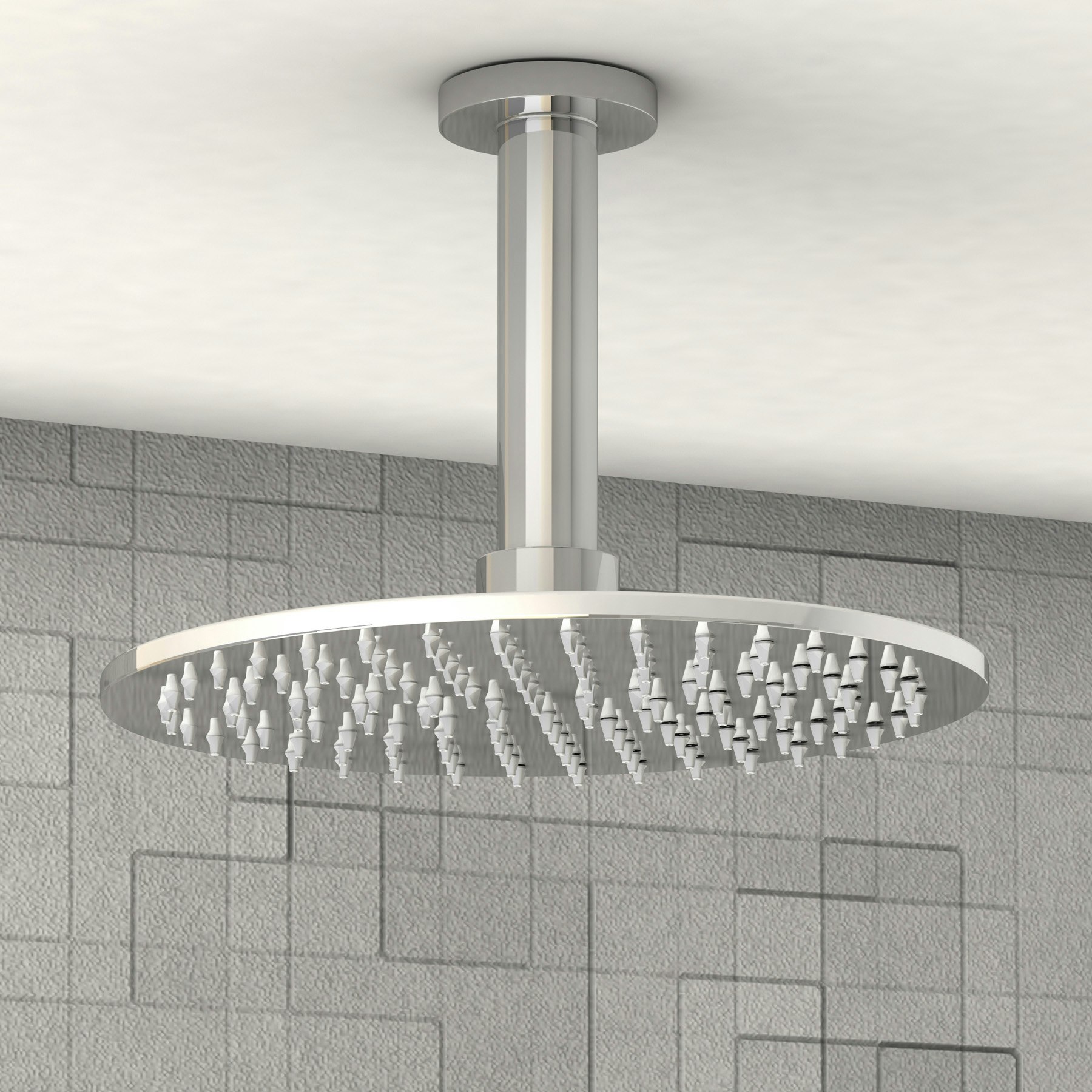 200mm Round Ceiling Shower Set with Twin Thermostatic Shower Valve ...