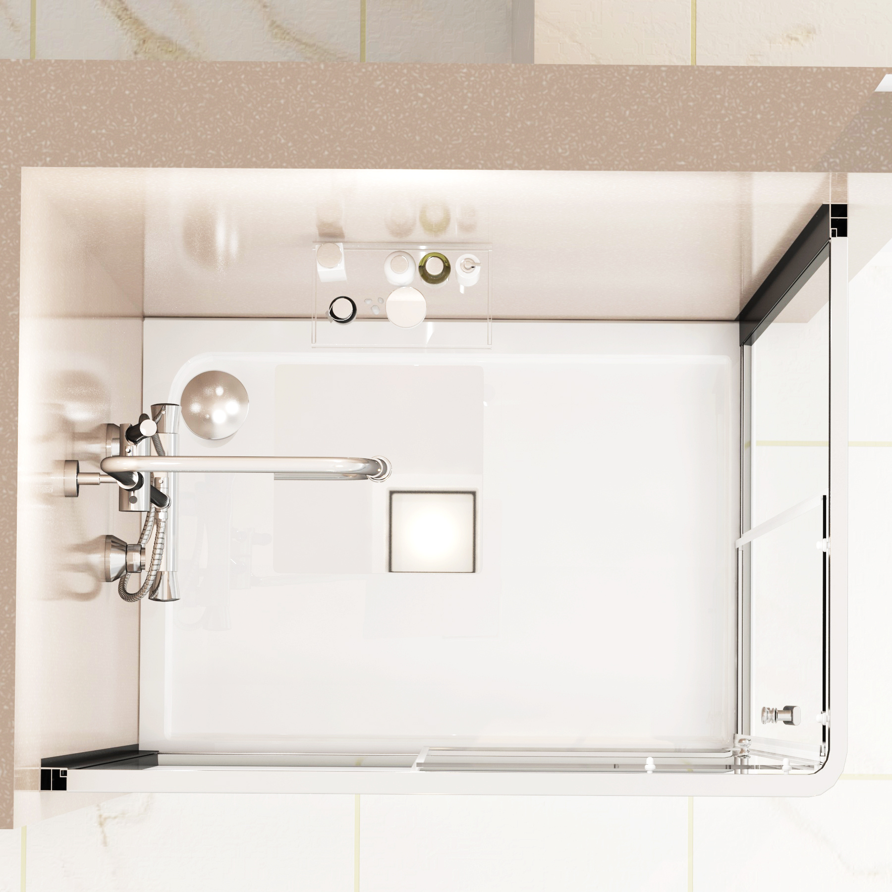 Plaza 1100 x 760mm Rectangular Corner Entry Shower Enclosure - Sliding ...